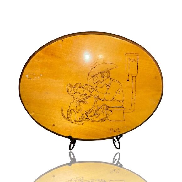 Vintage | Wall Decor | Vintage Rustic Pyrography Wooden Wall Plaque ...